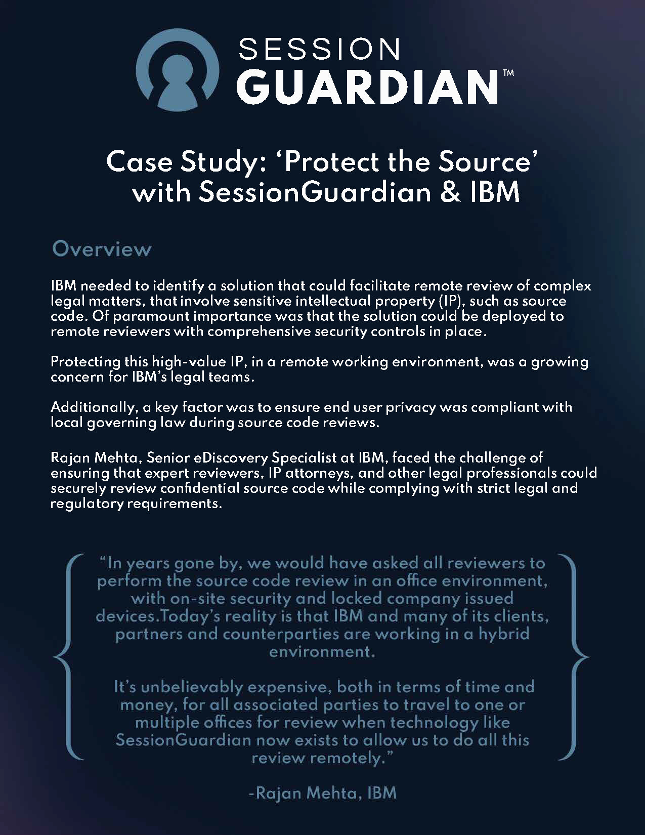 Case Study: 'Protect the Source' with SessionGuardian & IBM